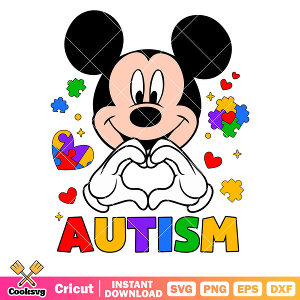 Disney mickey love autism svg, mickey mouse autism svg, disney autism ...