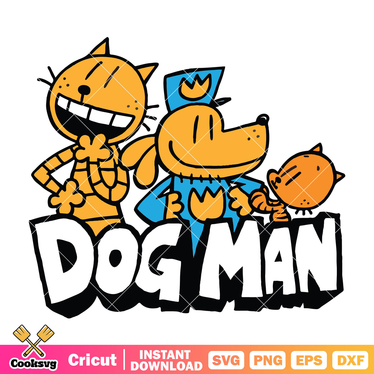 Dog man characters cartoon svg, dog man characters svg, dog man 2025 s ...