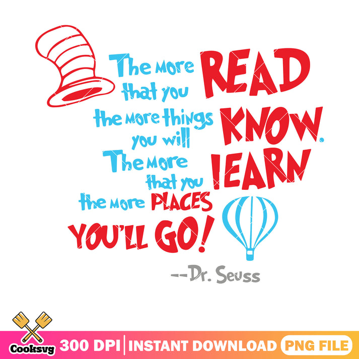 Dr seuss quotes read know learn png, dr seuss quote png – Cooksvg