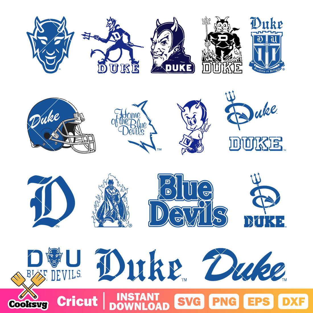 Duke Blue Devils logo bundle design svg, ncaa logo football svg – Cooksvg