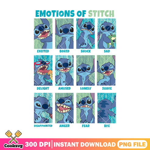 Emotions of stitch disney png, stitch emotion png, cute stitch png ...