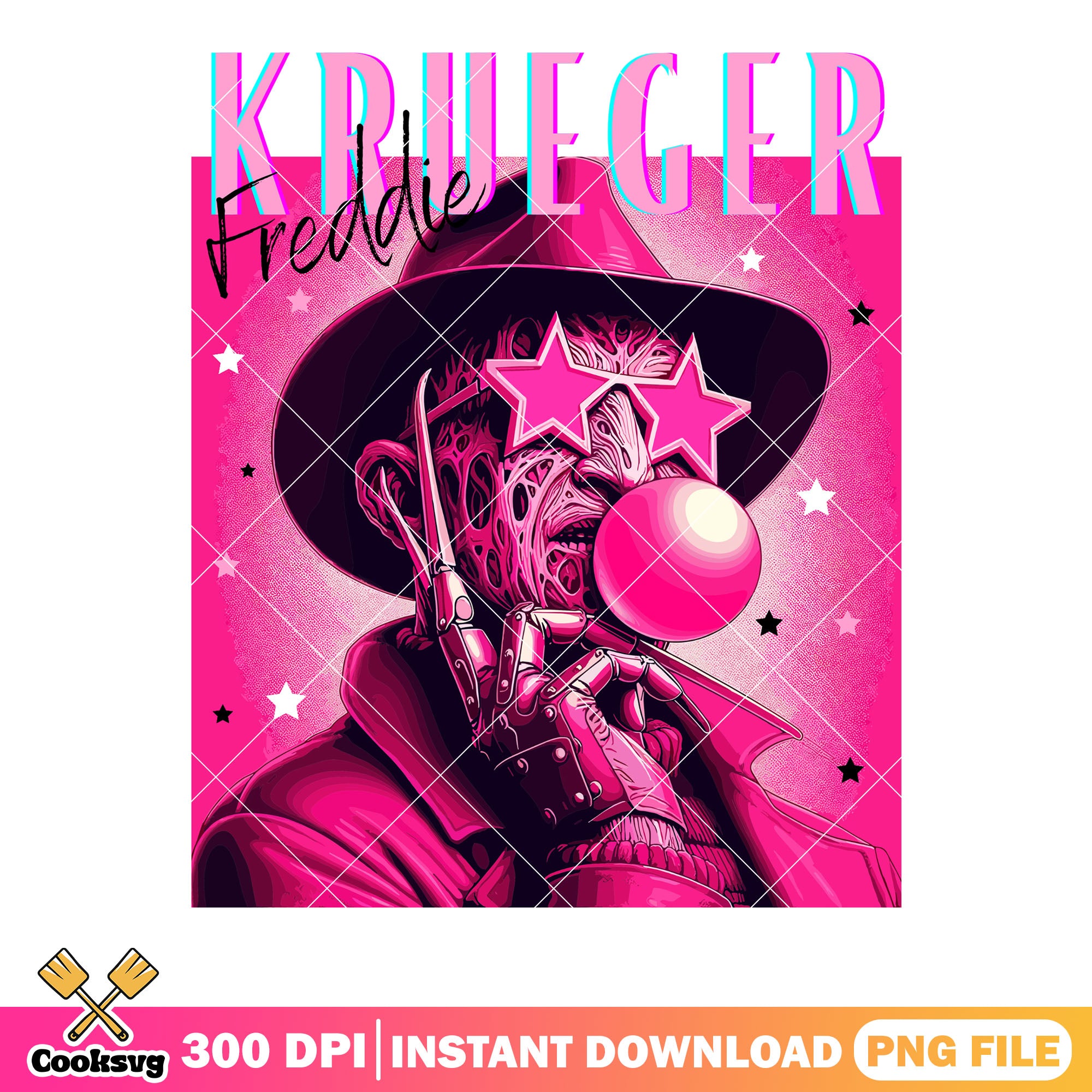 Fancy freddy kruger png, pink star glasses png, halloween scary png ...