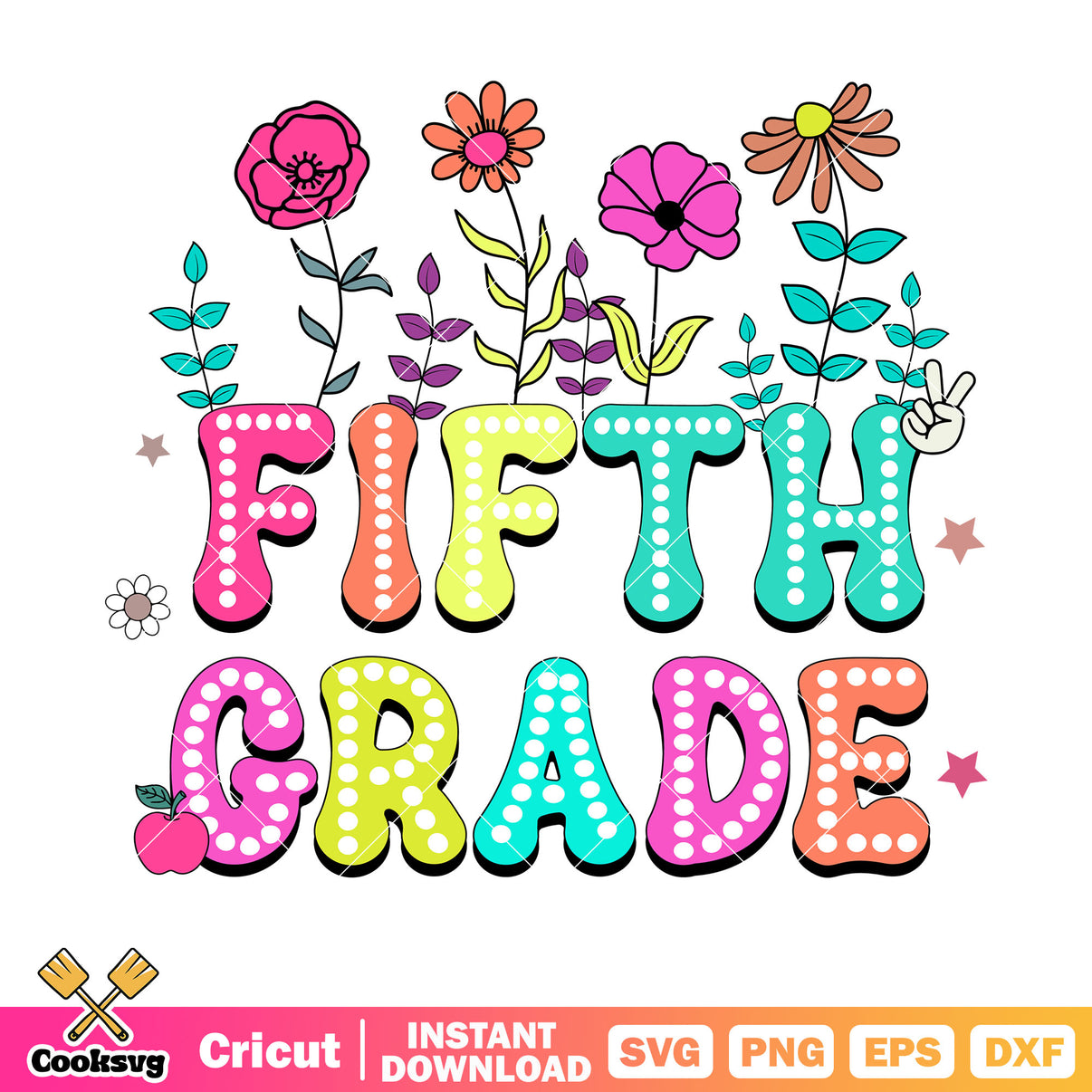 Fifth grade dream team flower logo svg, fifth grade svg, dream team sv ...