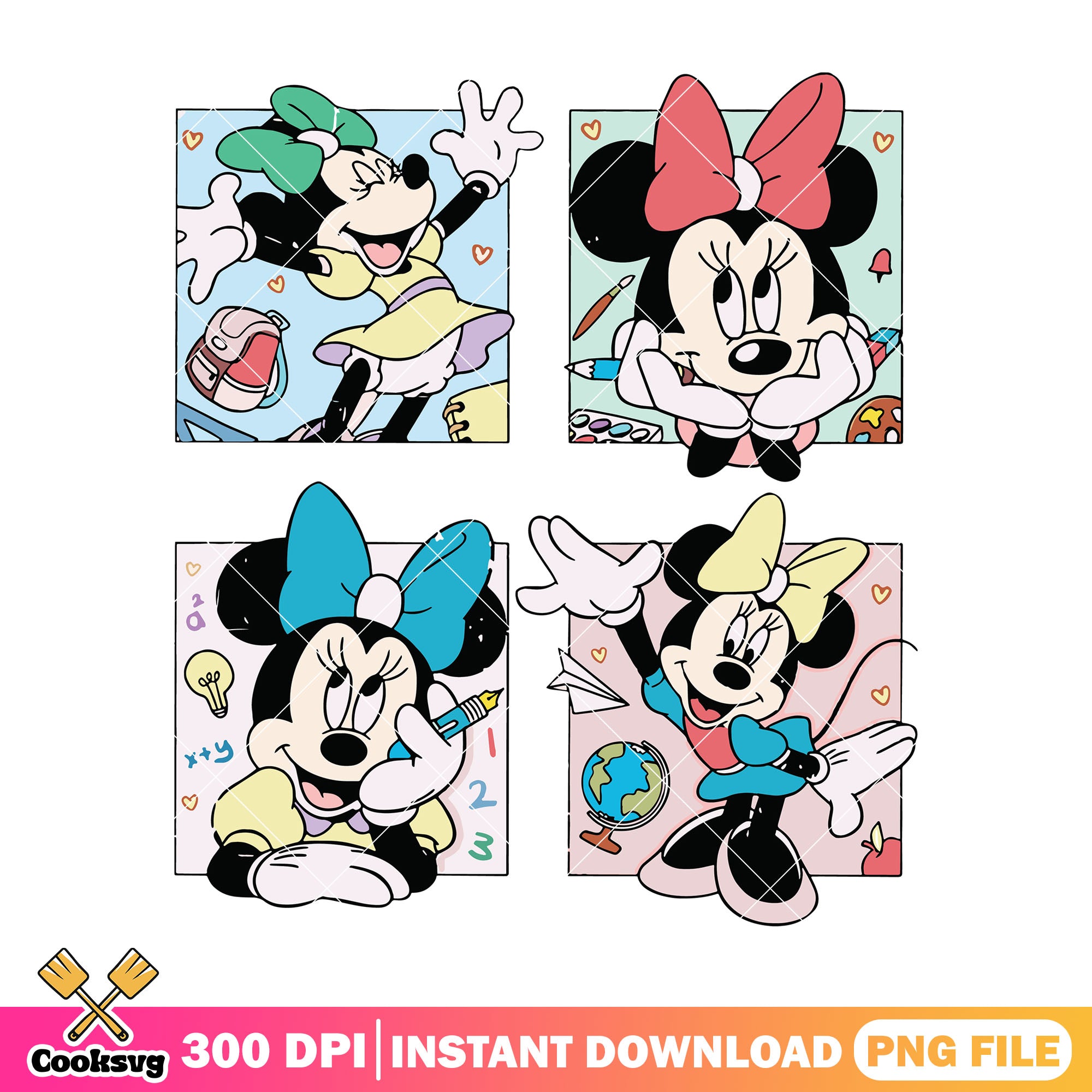 File design minnie png, going back to school png, disney character png ...