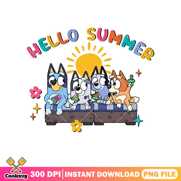 Flower happy summer bluey friends png, bluey playset svg, bluey costum ...