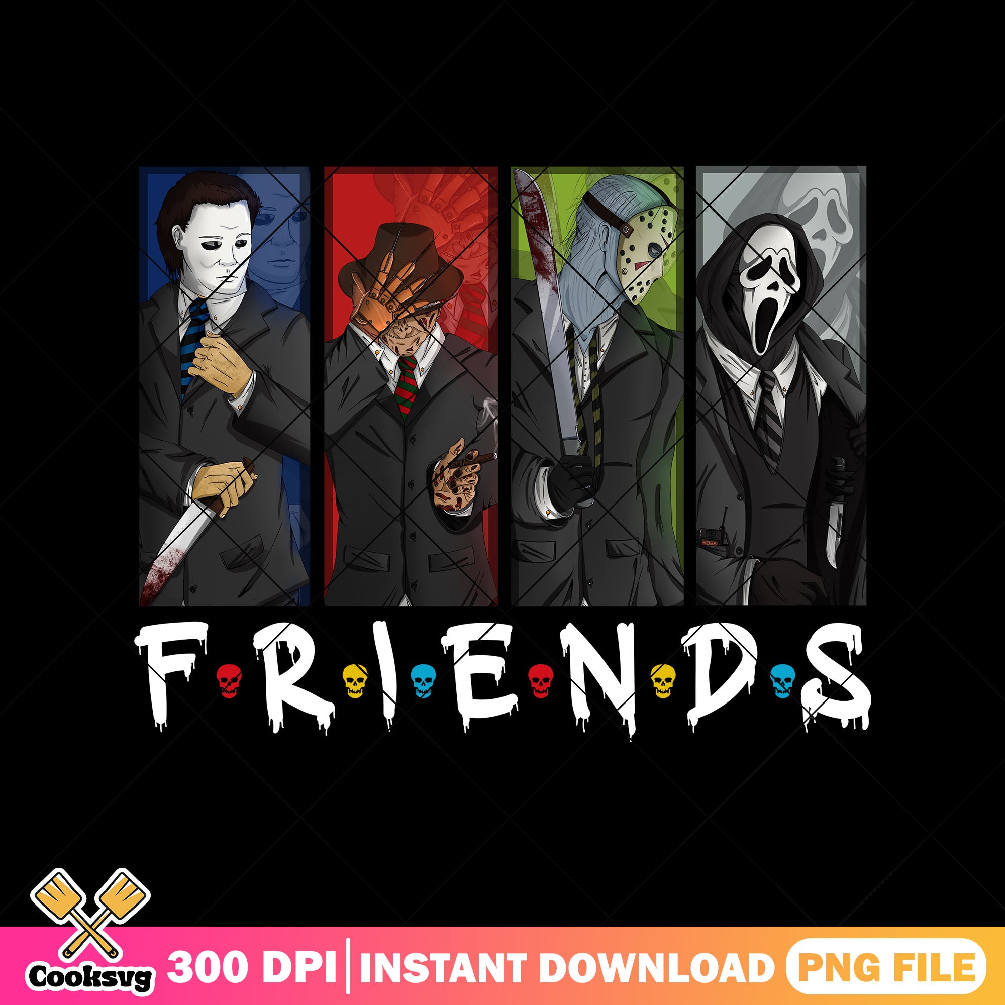 Friends horror characters design png, halloween movies png – Cooksvg