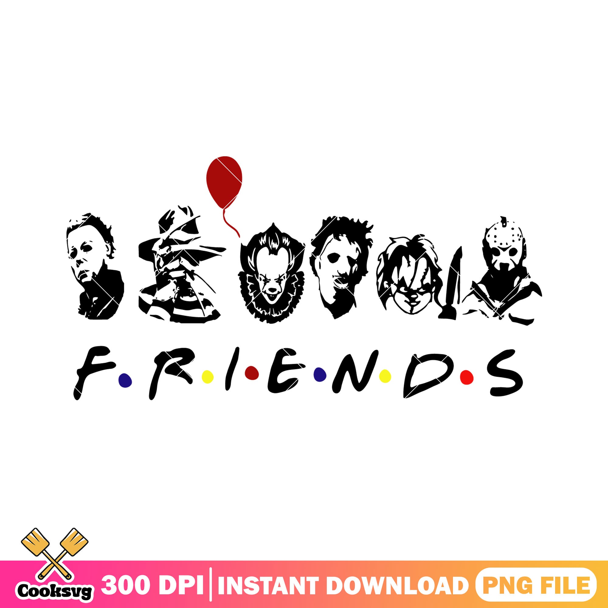 Friends scary movie characters face design png, classic horror movies ...