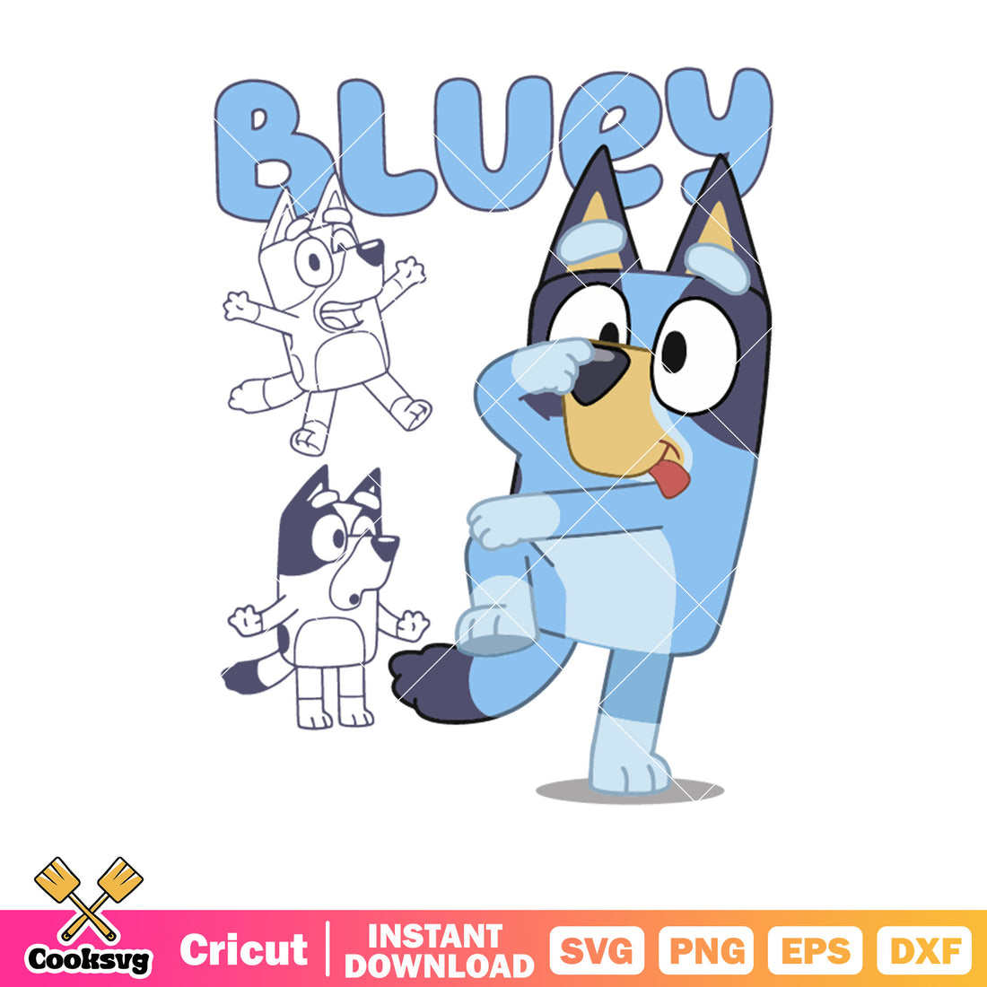 Funny bluey dog design svg, bluey cartoon svg, bluey character svg ...