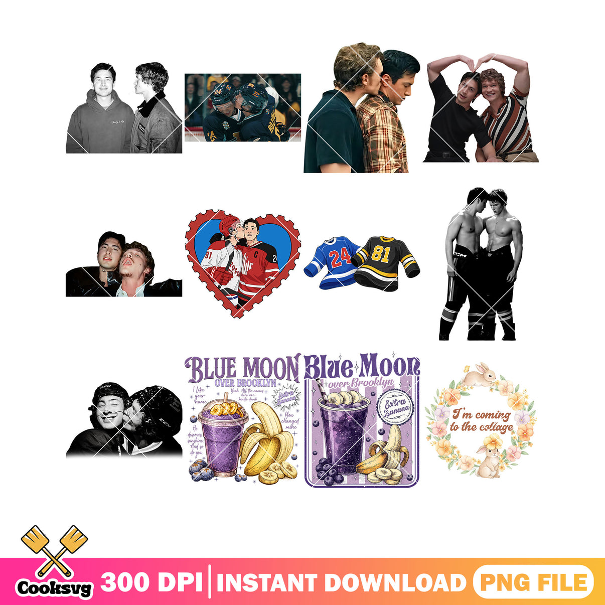 Gay couple heated smoothie png bundle, heated rivalry png, gay movie g ...