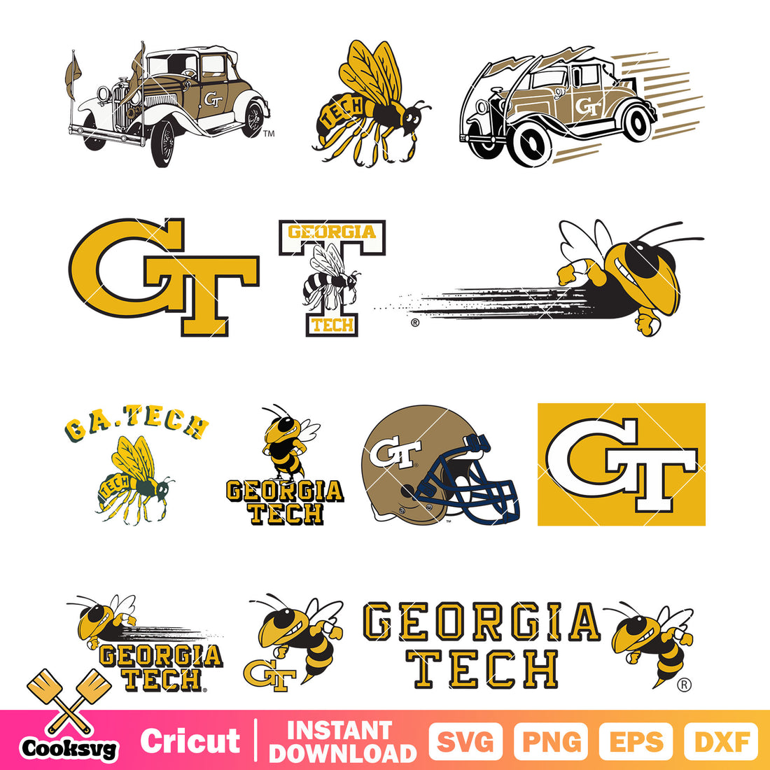 Georgia Tech Ncaa logo bundle svg, georgia tech football svg – Cooksvg