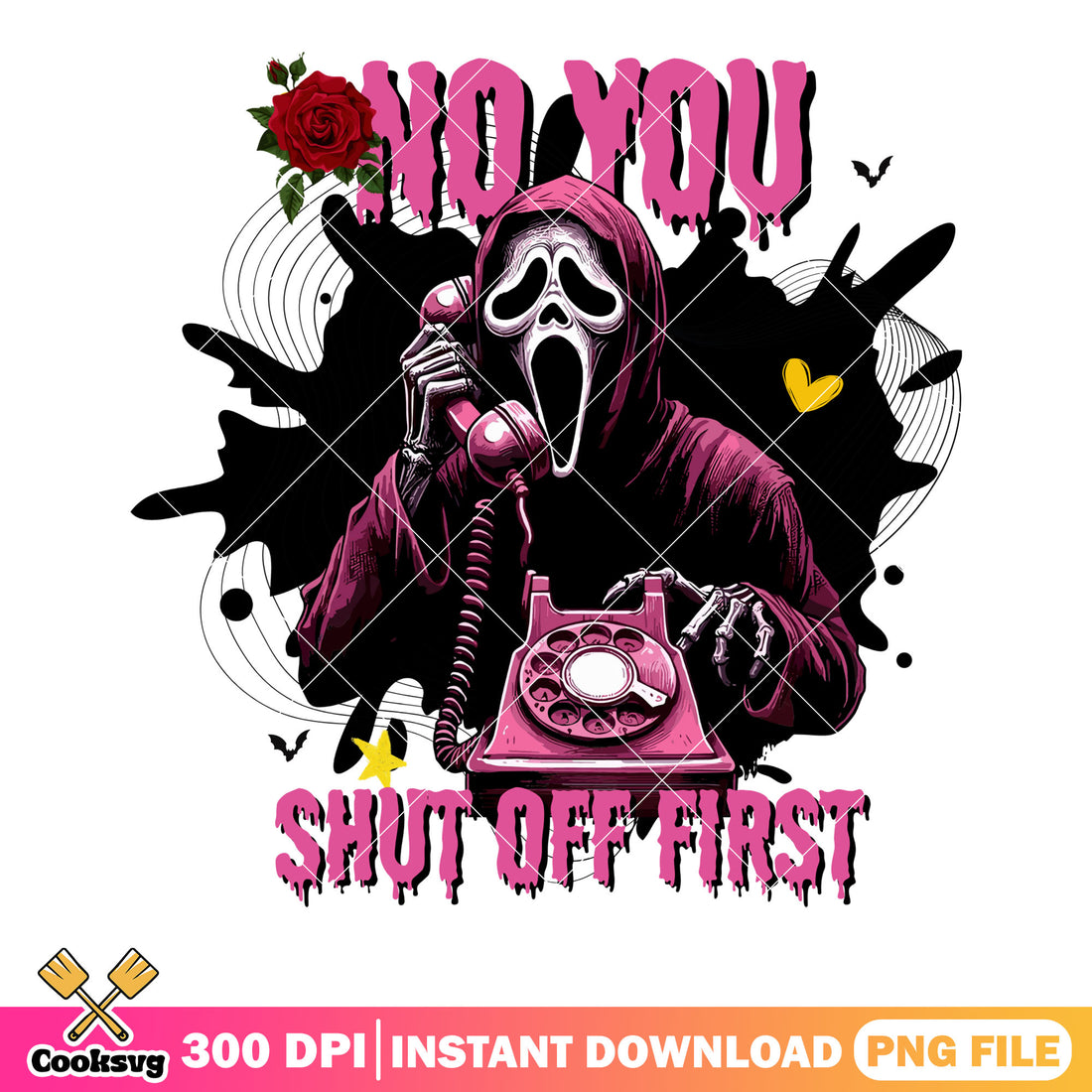 Ghostface the scream png,pink telephone png, halloween scary png – Cooksvg