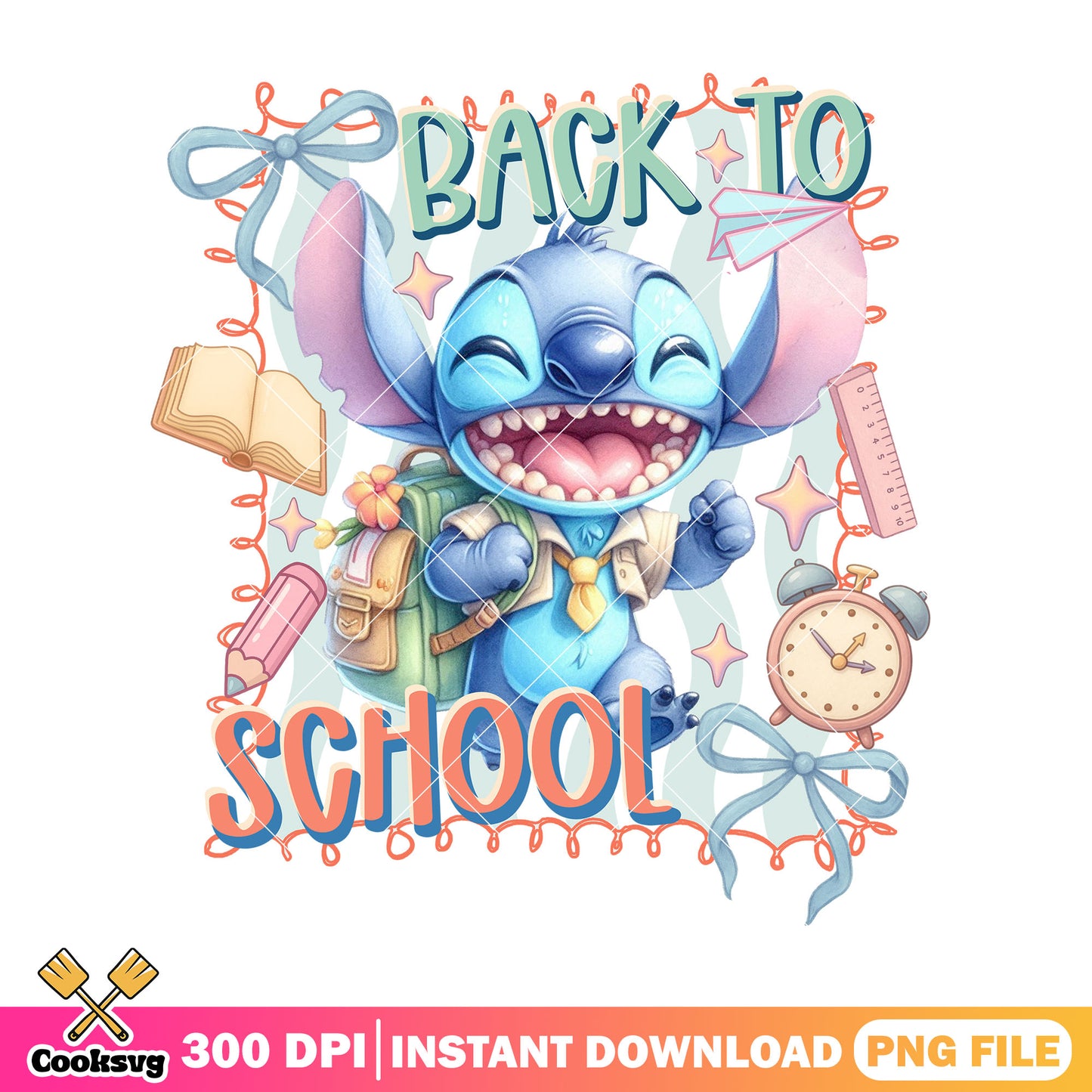 Going school stitch png, back to school day png, blue stitch png – Cooksvg