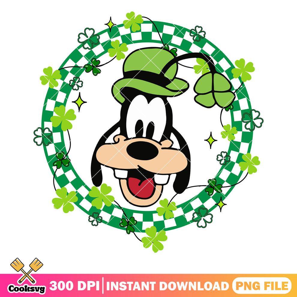 Goofy dog disney lucky circle png, saint patrick day png – Cooksvg