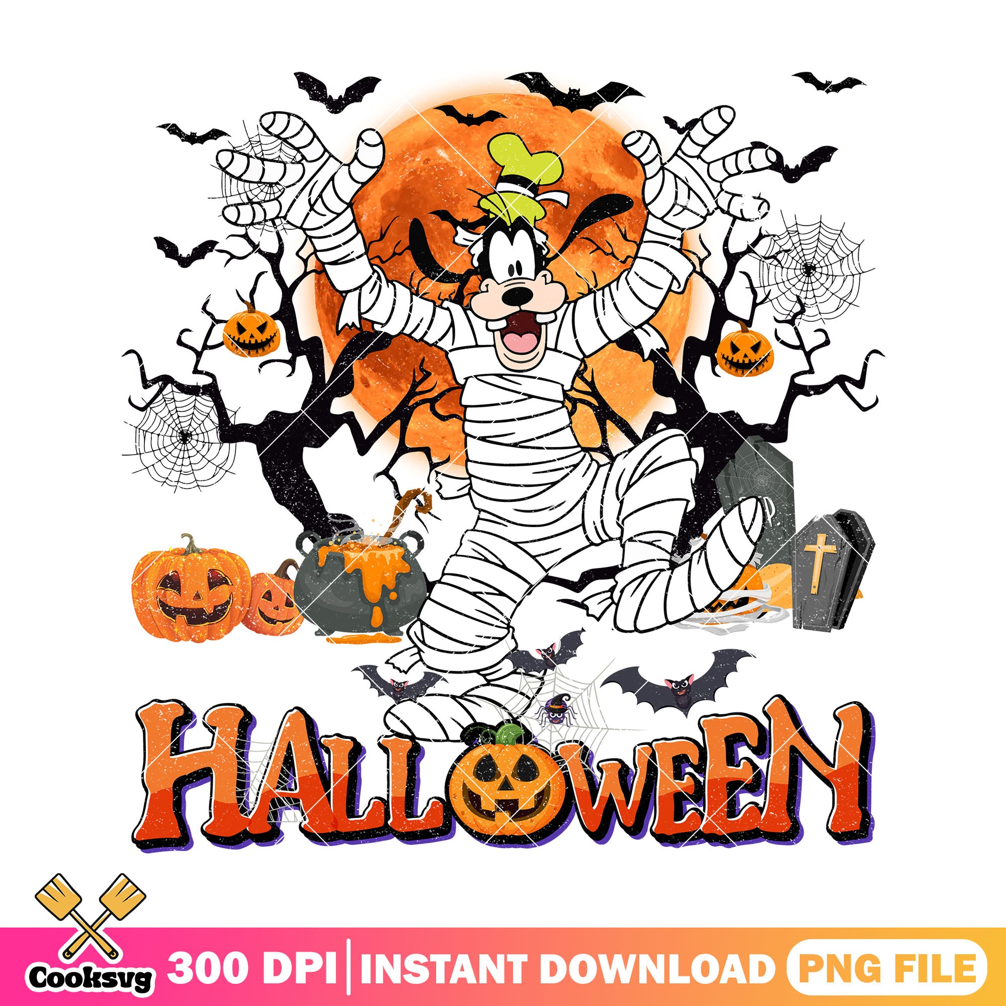 Goofy funny mummy png, scary disney png, horror halloween png – Cooksvg