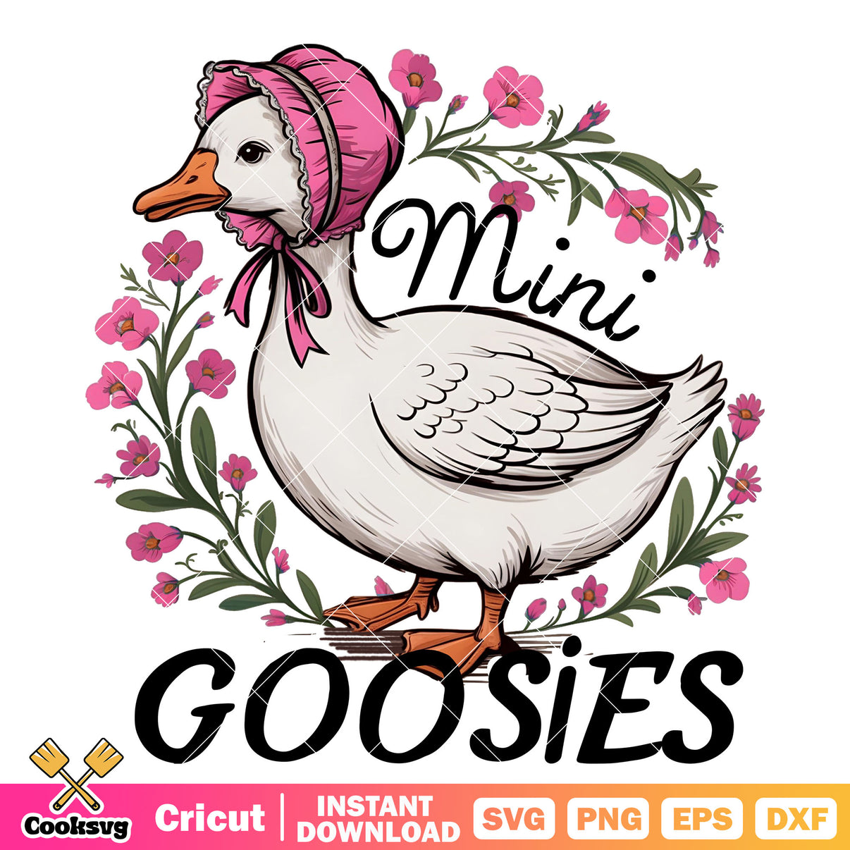 Goose mini and flower svg, trending goose svg, goose trend svg – Cooksvg