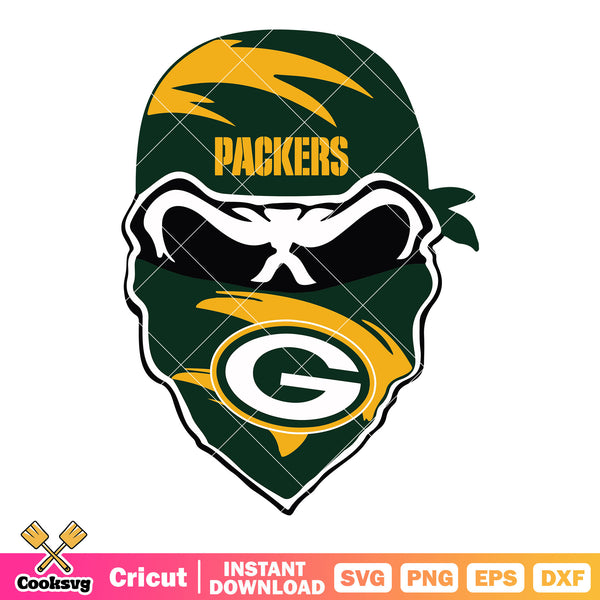 G packers bandana svg, green bay packers svg, skull skeleton svg – Cooksvg