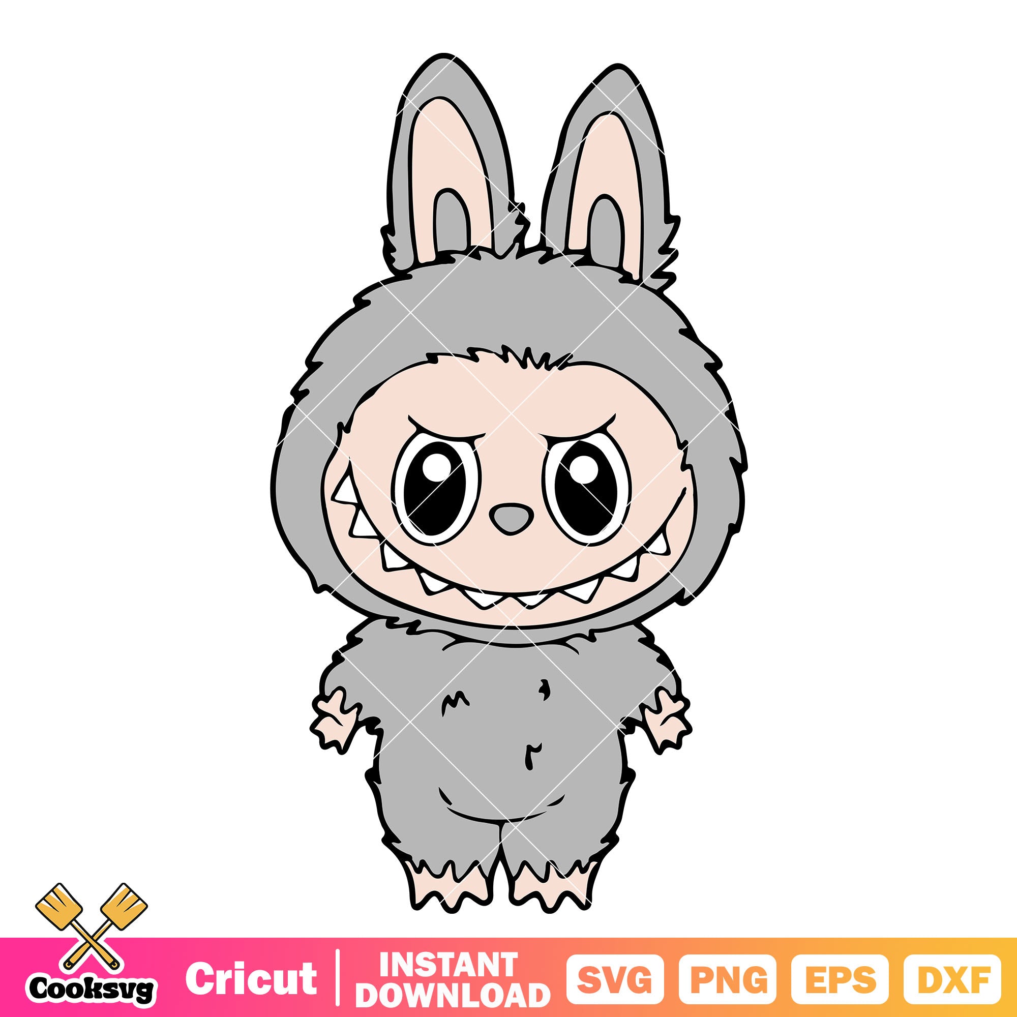Gray labubu monster svg, gray labubu svg, labubu monster svg – Cooksvg