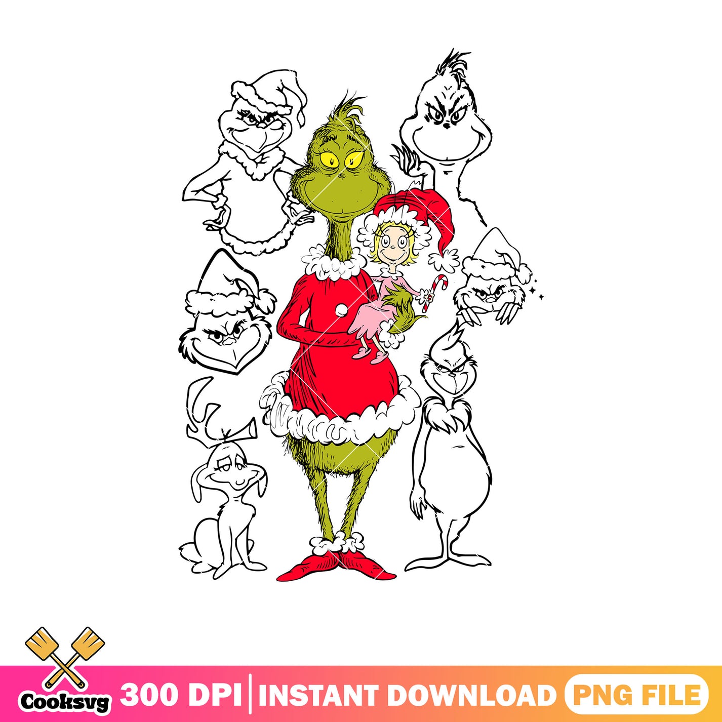 Grinch christmas friends outline png, grinch outline png – Cooksvg