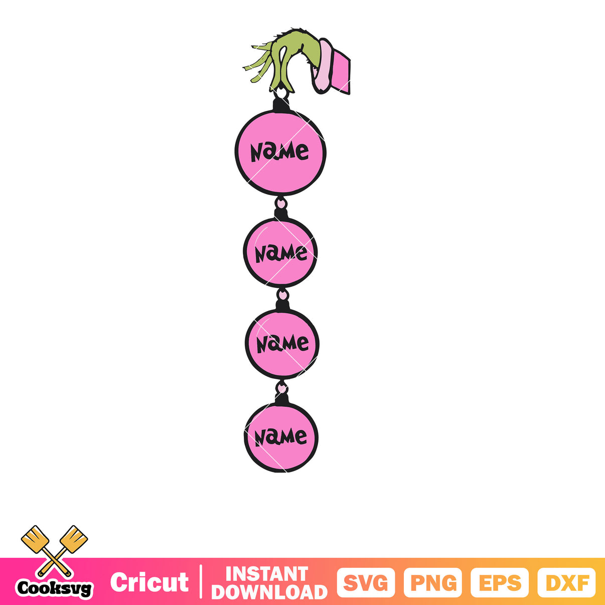 Grinch hand pink christmas name svg, pink christmas svg, grinch hand s ...