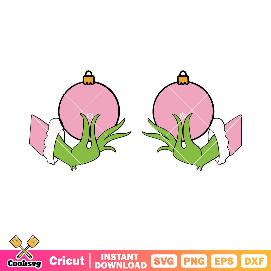 Grinch hands svg, pink santa claus costume svg, pink ball svg – Cooksvg
