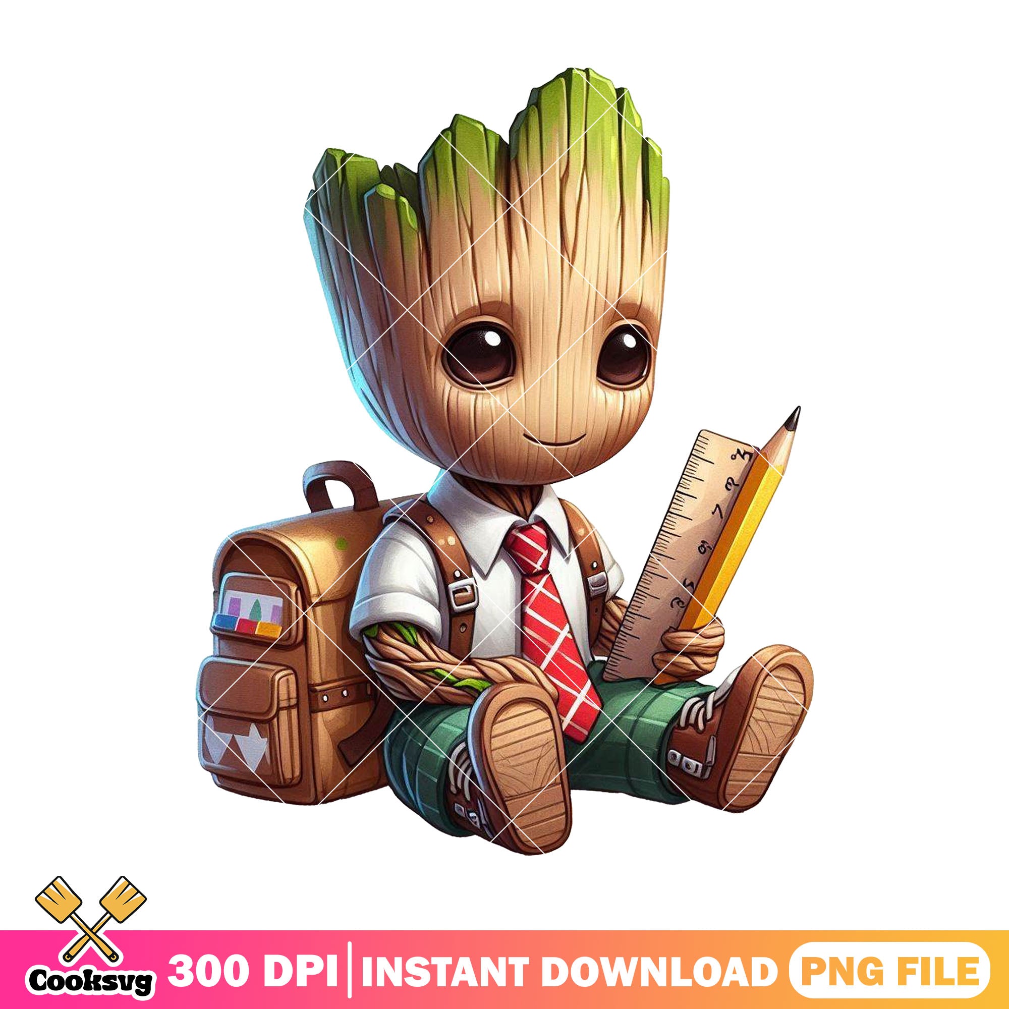 Groot chibi design png, happy back to school png, groot marvel png ...