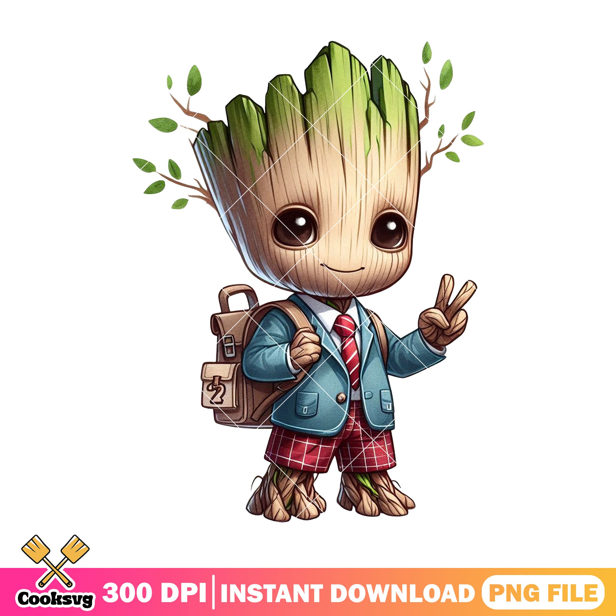 Groot chibi standing png, happy back to school png, marvel art png ...