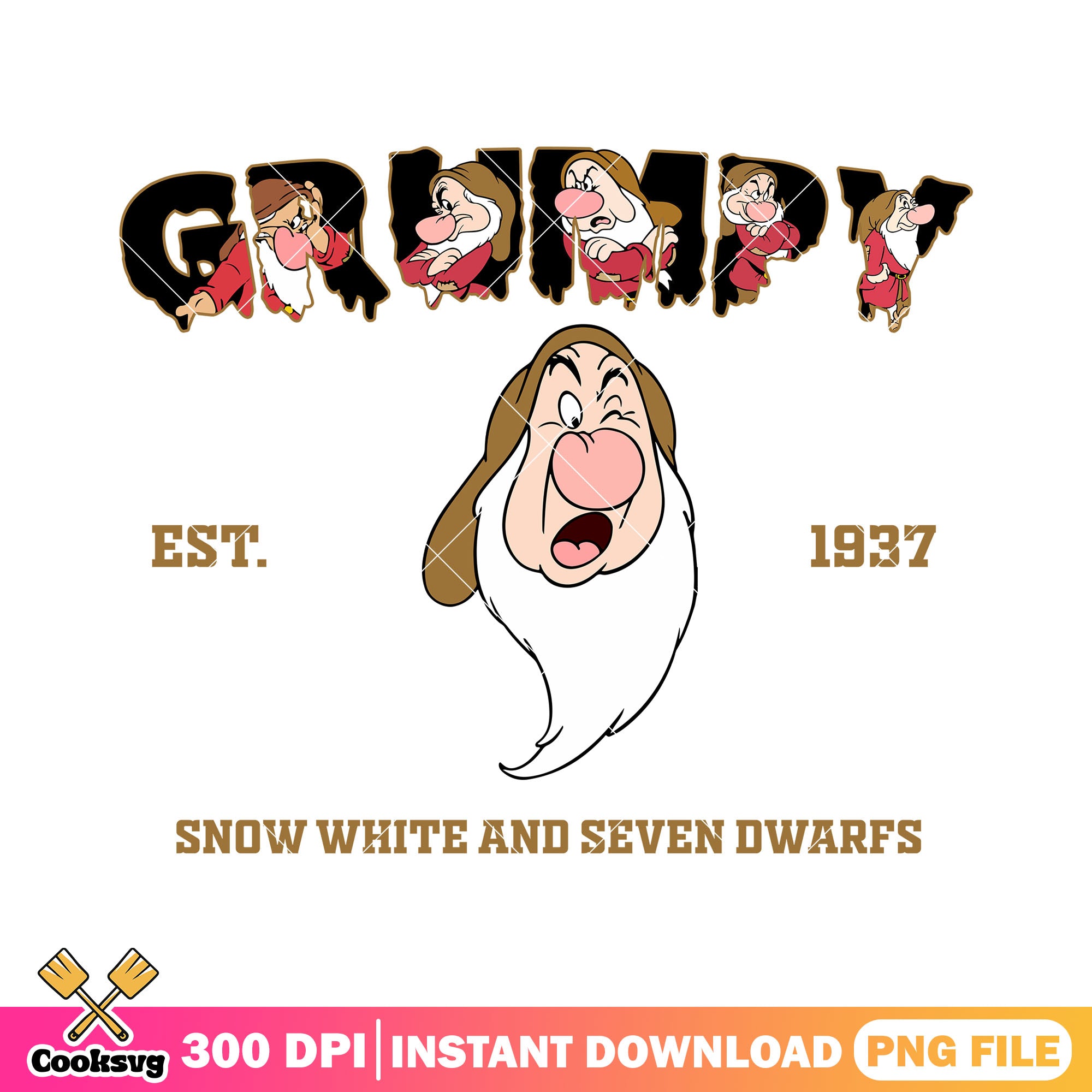 Grumpy est 1937 png, grumpy dwarf png, walt disney png – Cooksvg