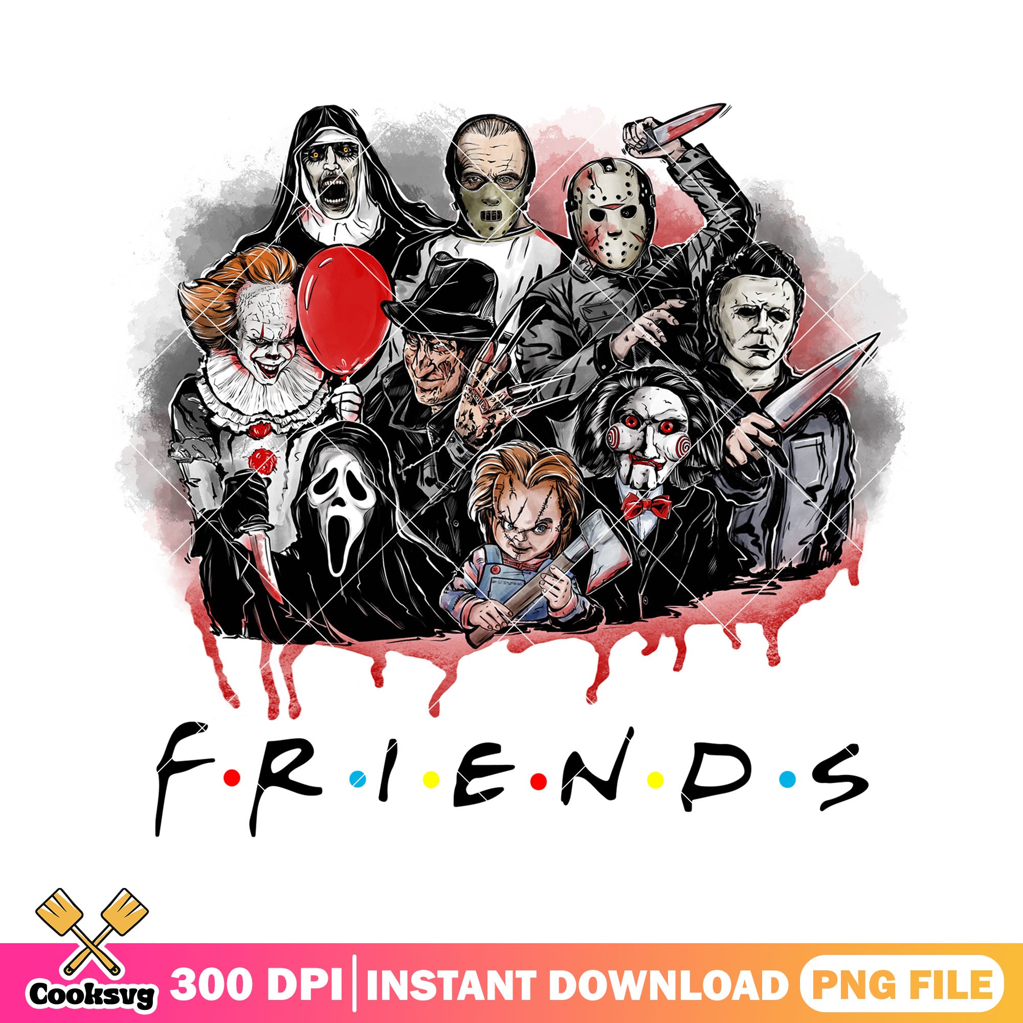 Halloween friends horror design png, halloween scary png – Cooksvg