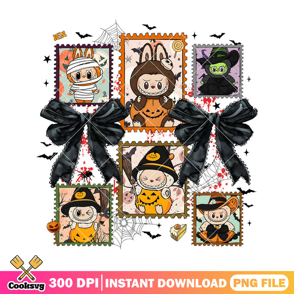 Halloween horror stamps png, labubu stamps png, horror labubu png – Cooksvg
