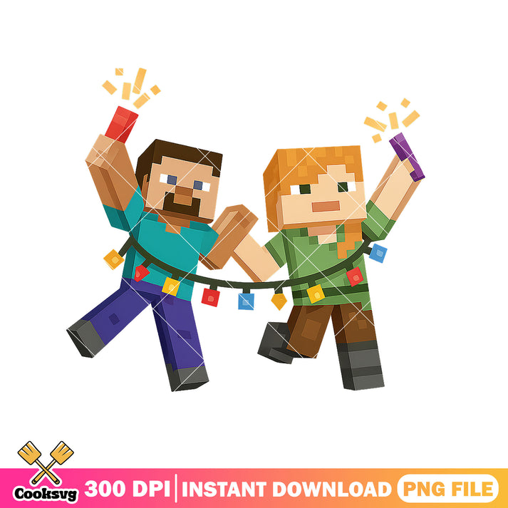 Happy new year minecraft png, steve minecraft png, merry christmas png ...