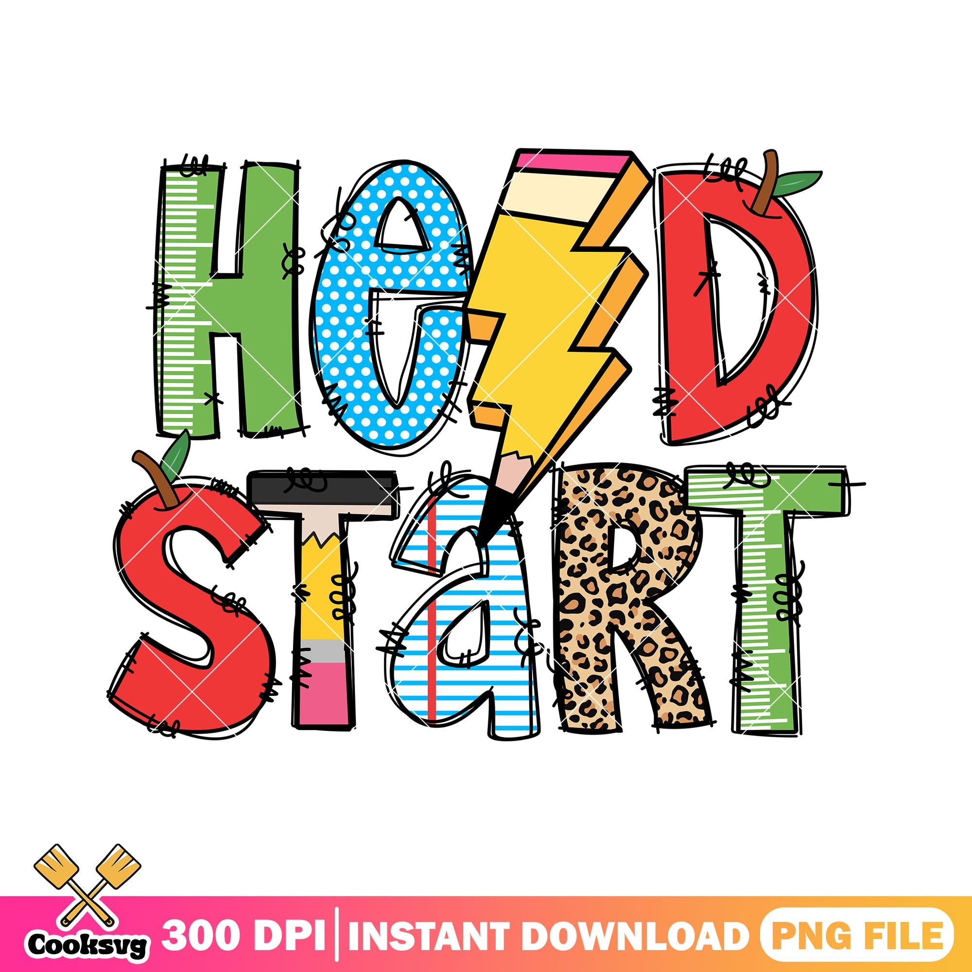Head start design png, back to school art png, art font png – Cooksvg