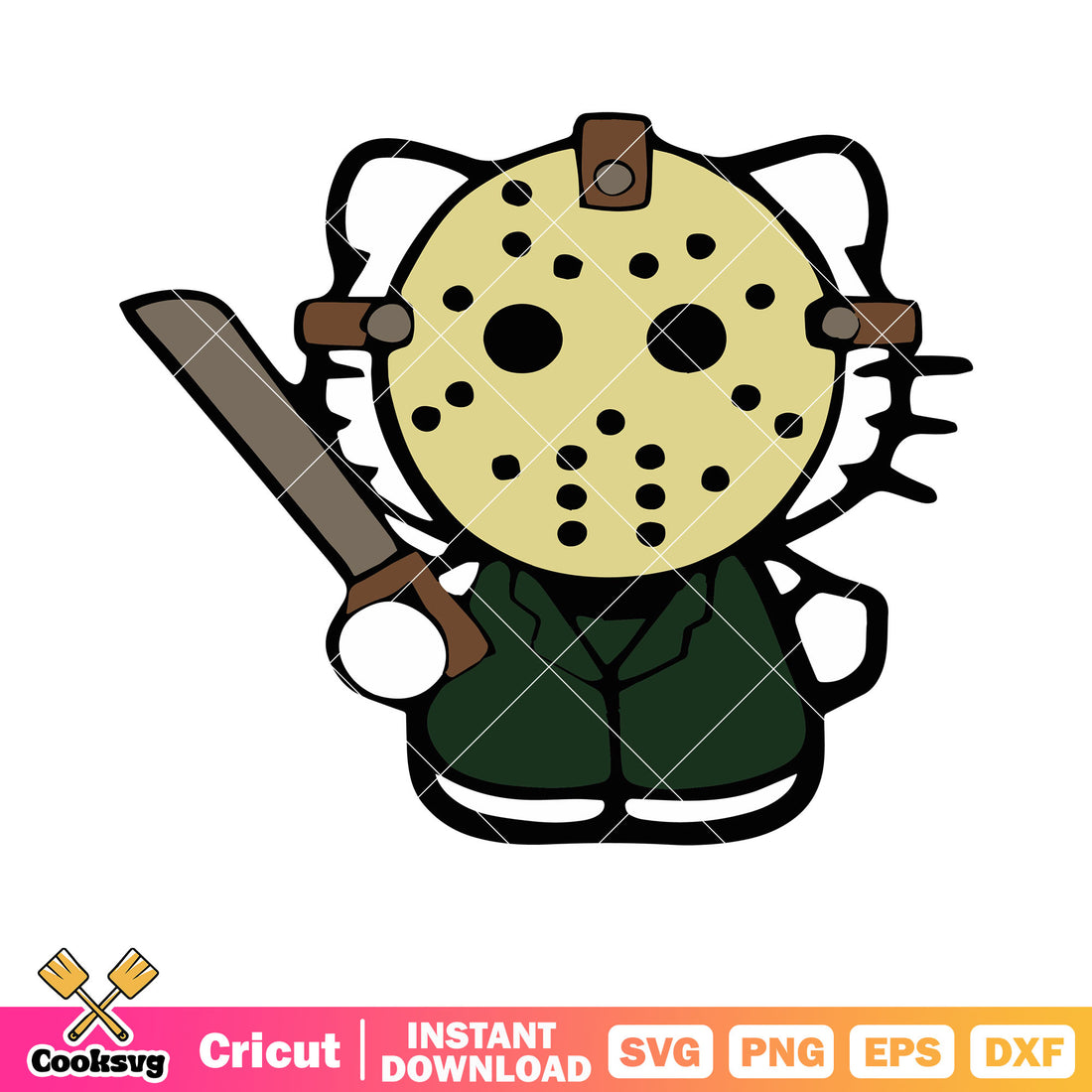Hello Kitty Jason Voorhees costume svg, hello kitty costume svg – Cooksvg