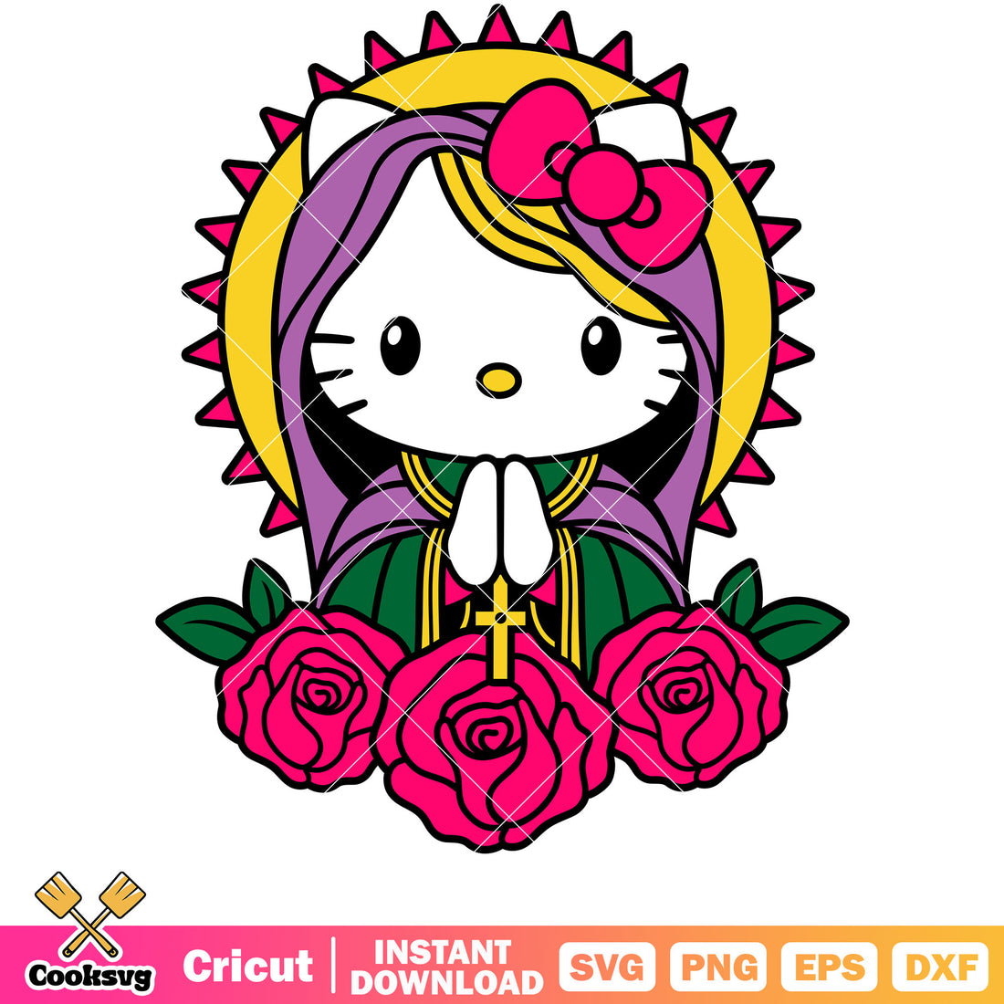 Hello Kitty religious svg, hello kitty svg, sanrio cartoon svg – Cooksvg