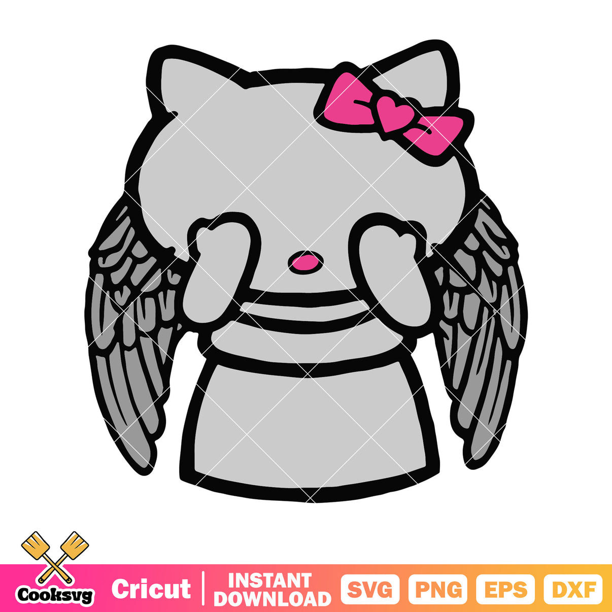 Hello kitty angel statue svg, hello kitty cartoon svg, kitty cat svg ...