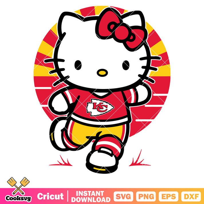 Hello kitty kansas city chiefs sport costume svg, kansas city chiefs l ...