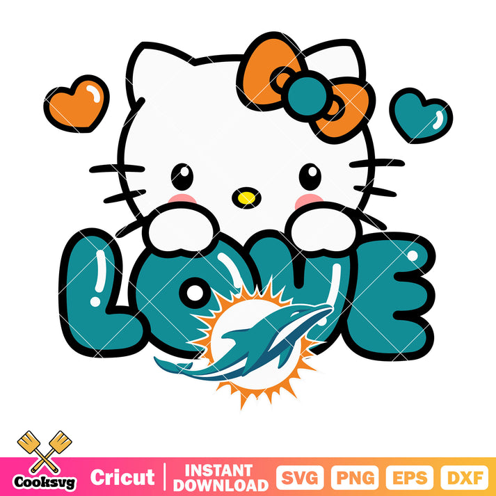 Hello kitty miami dolphins love svg, miami dolphins games svg – Cooksvg