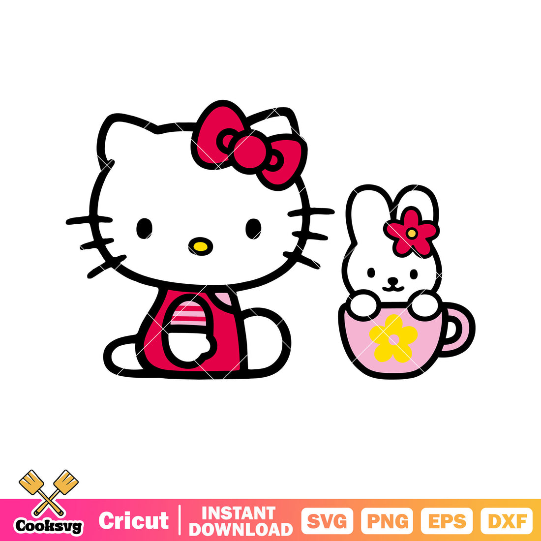 Hello kitty red dress svg file, hello kitty cartoon svg, hello kitty s ...