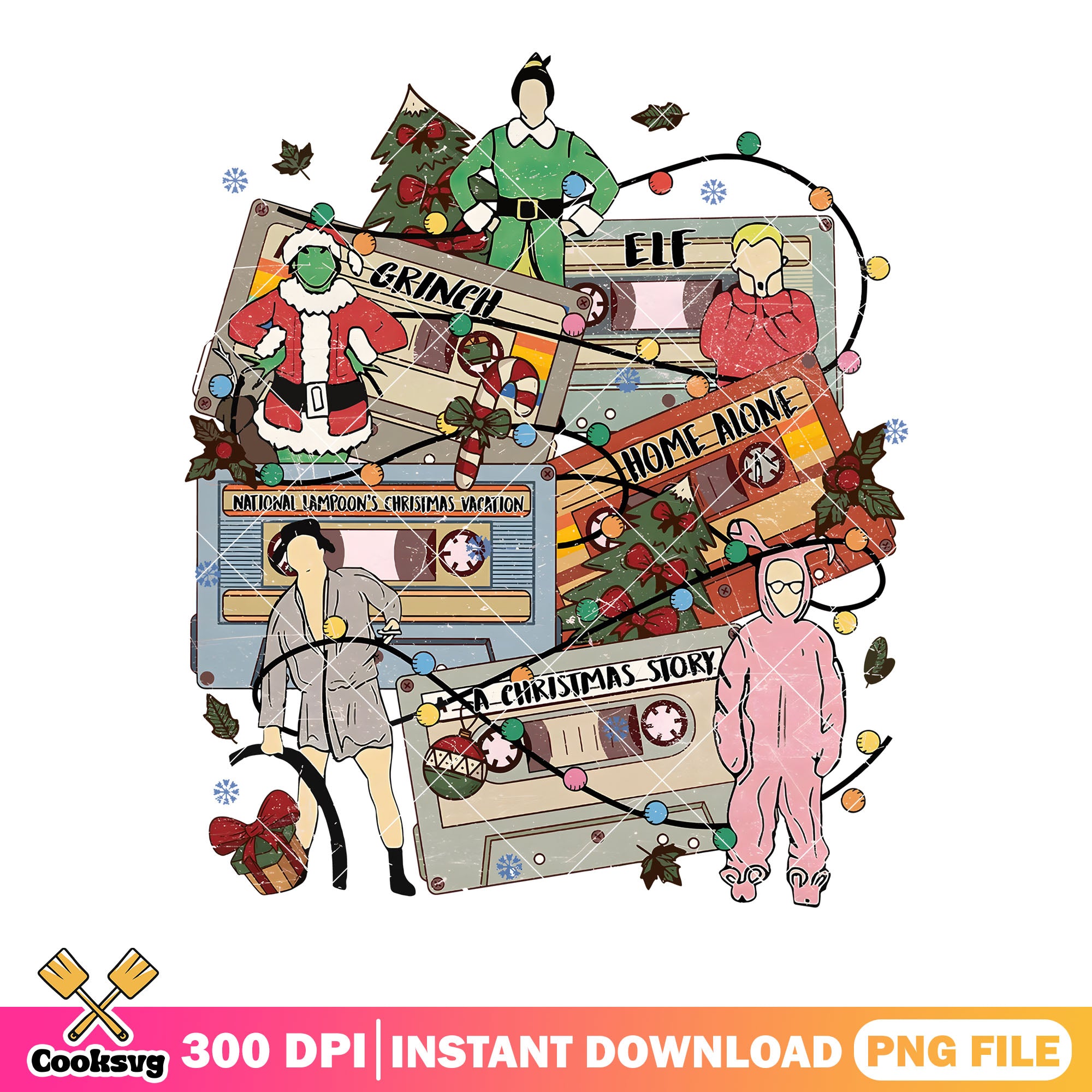 Home alone grinch png, tangled lights tree png, candy cane png – Cooksvg
