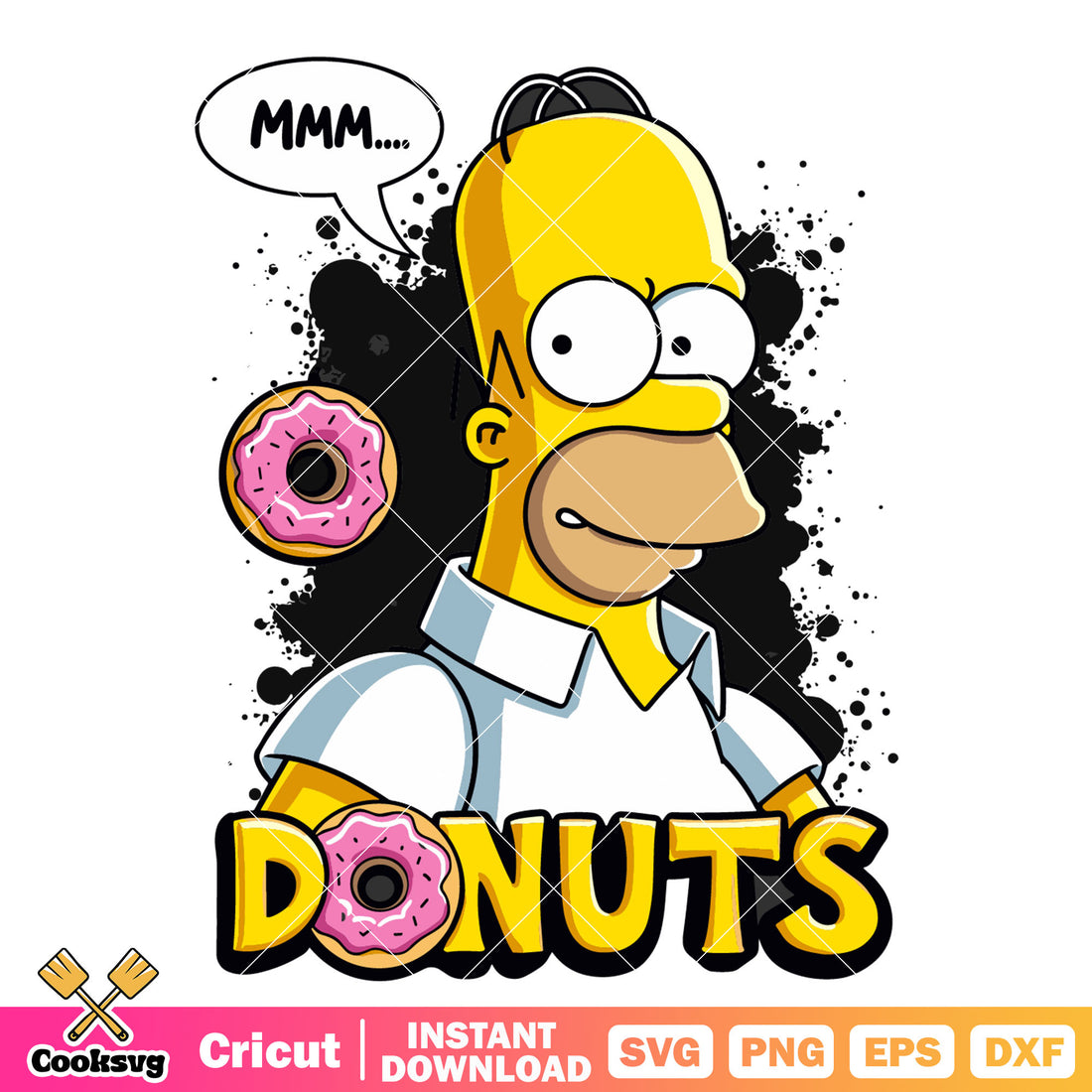 Homer Simpson and donut svg file, Homer Simpson svg, simpson family sv ...