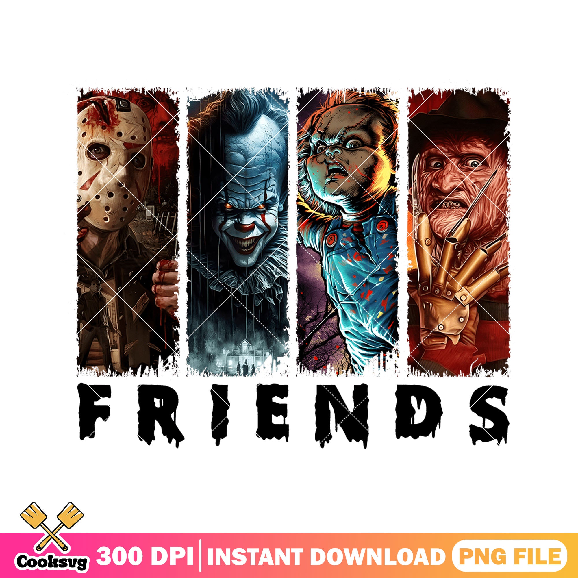 Horror friends design png, horror characters png, halloween png – Cooksvg