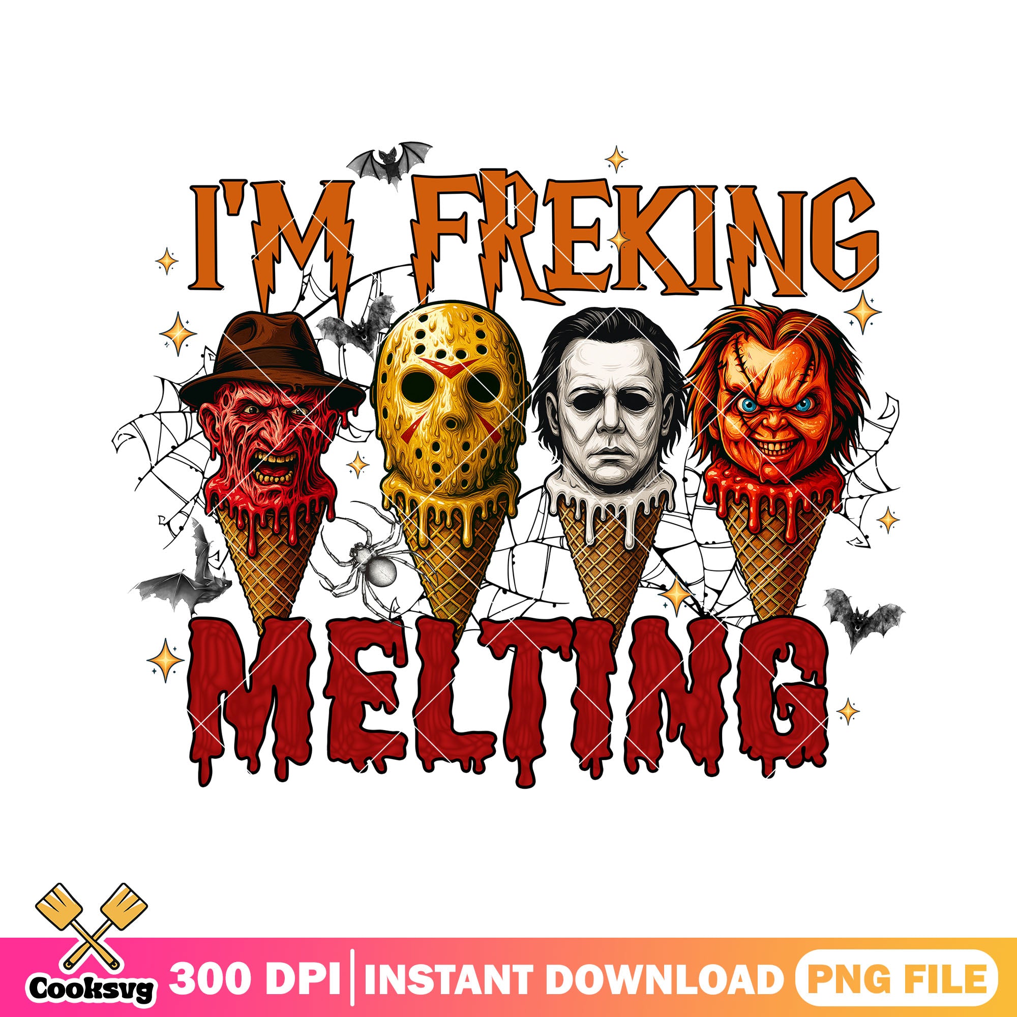 Horror ice cream melting png, halloween decor png, horror movies png ...