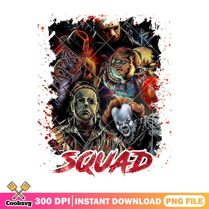 Horror movie killers squad design png, horror halloween films png – Cooksvg