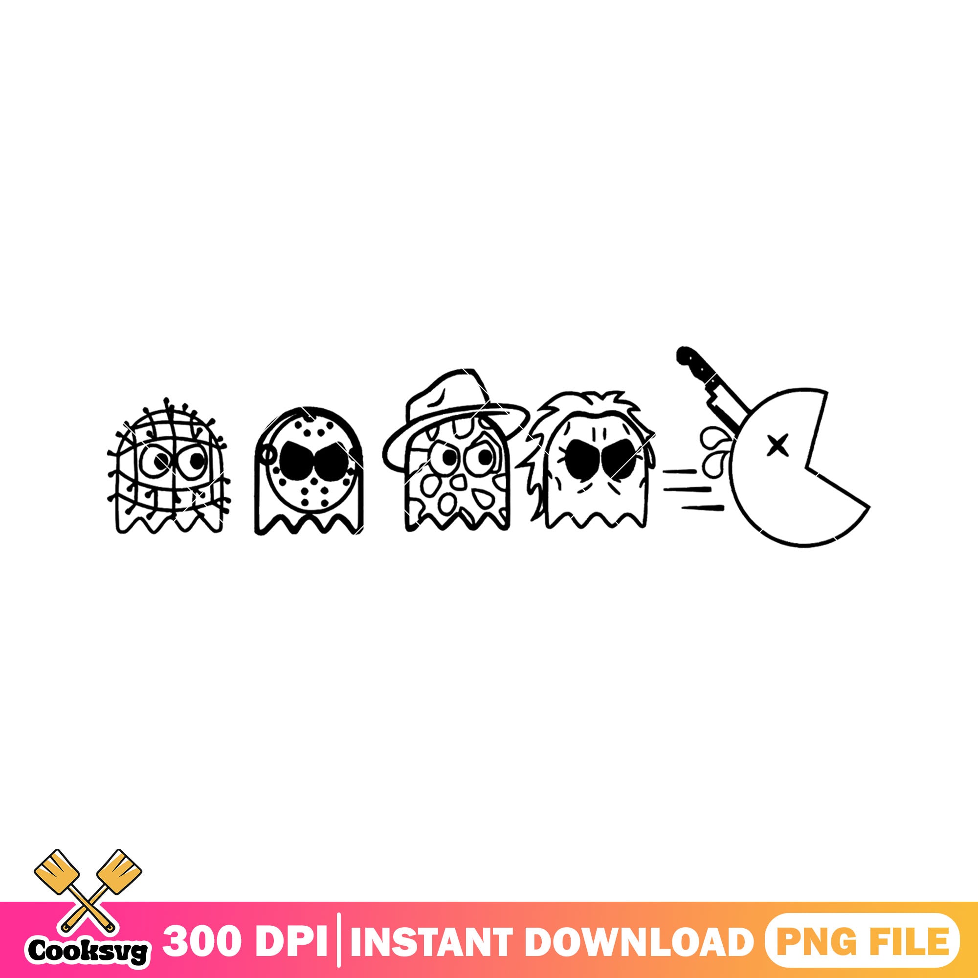 Horror pacman drawing design png, cute pacman png, horror movie png ...