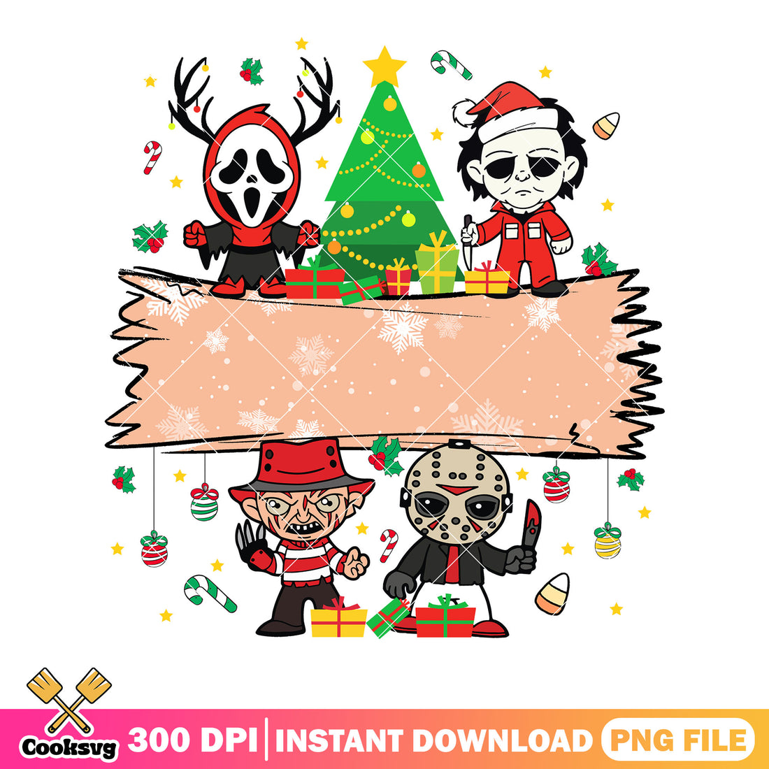 Horror xmas characters png, merry xmas png, freddy krueger png – Cooksvg