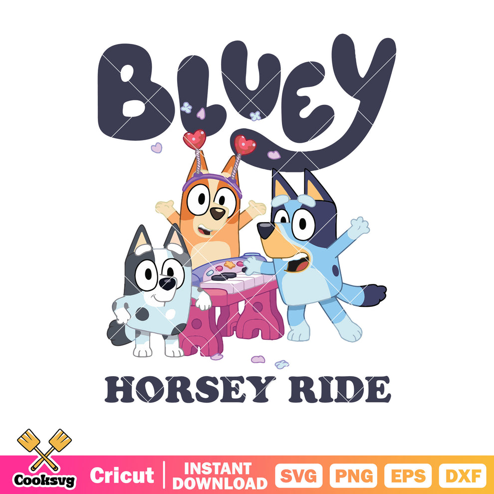 Horsey ride bluey bingo muffin svg, bluey logo svg, character bluey sv ...