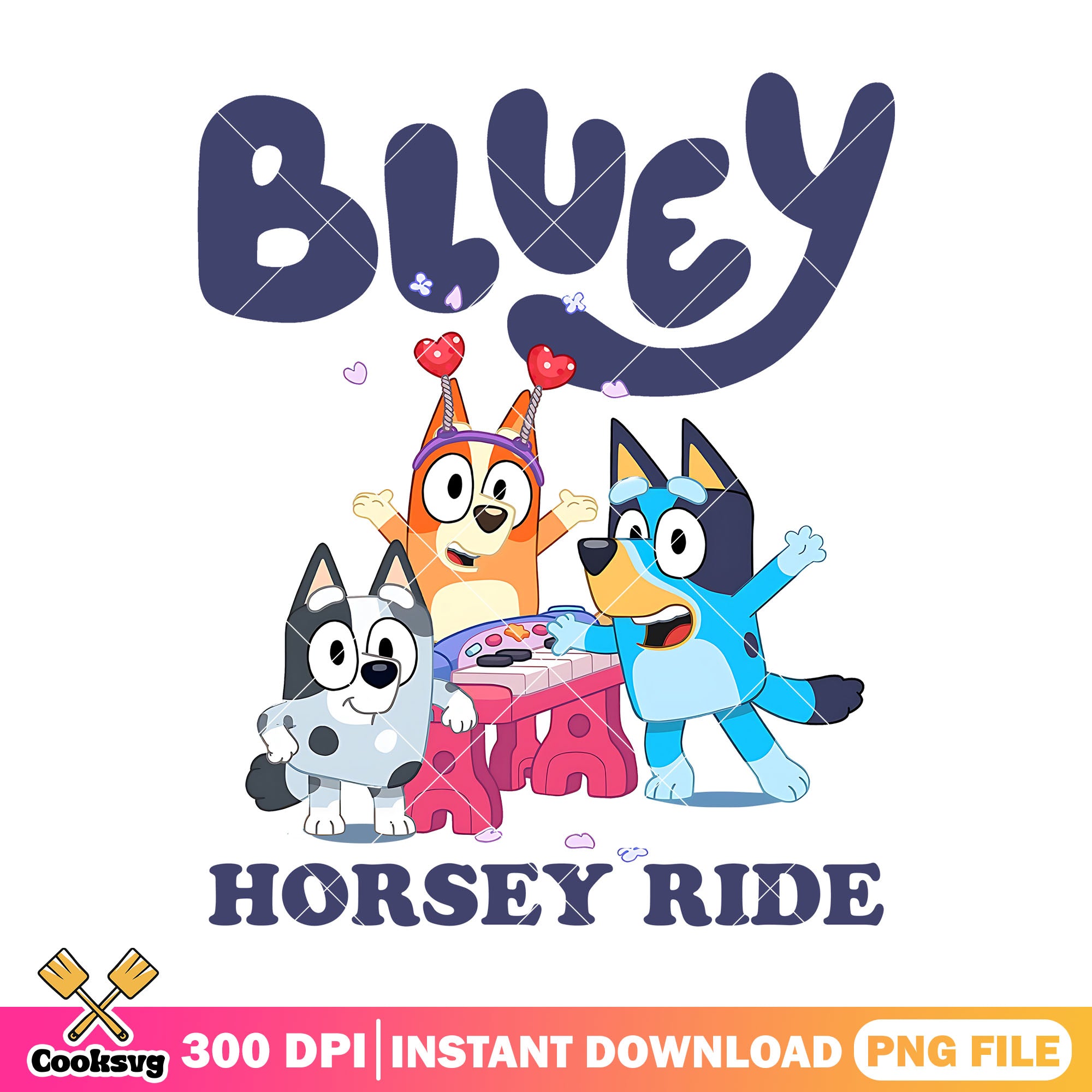 Horsey ride design png, cartoon bluey png, back to school decor png ...