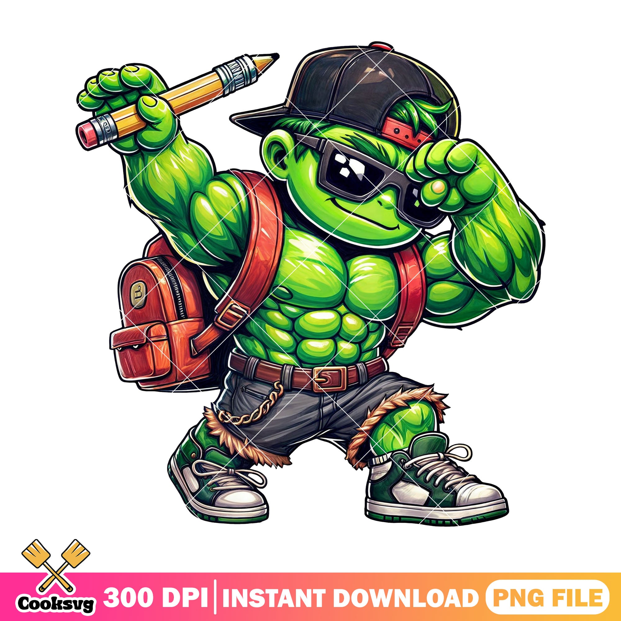 Hulk back to school png, going back to school png, marvel character pn ...