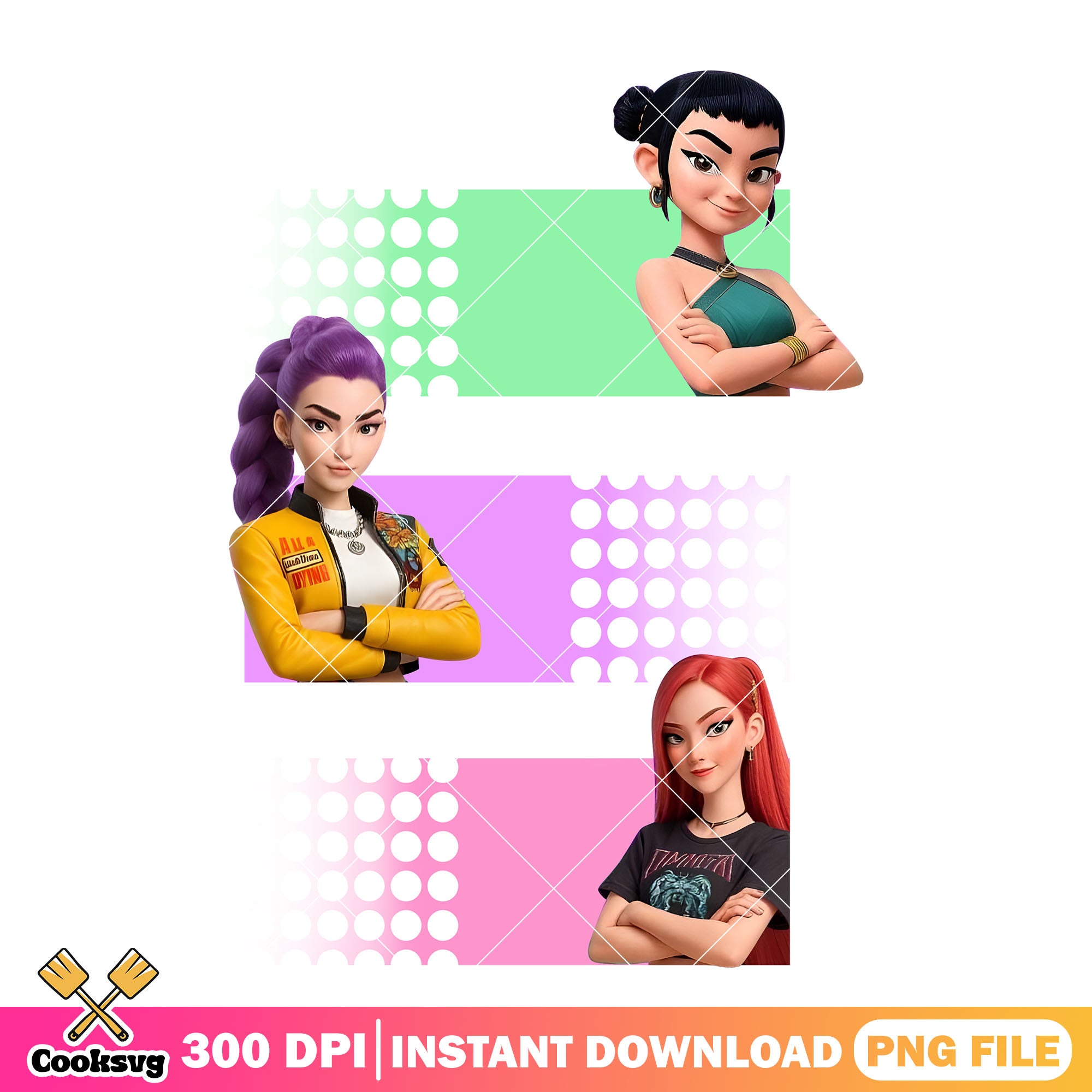 Huntrix girl represent color png, kpop netflix png, huntrix band png ...