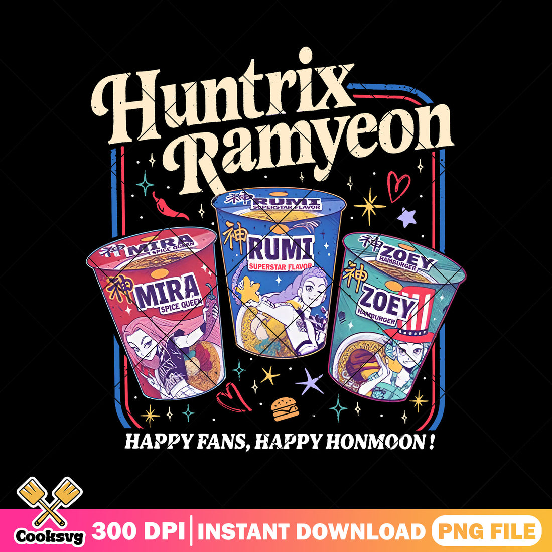 Huntrix ramyeon signature png, huntrix ramyeon png, kpop hunters png ...