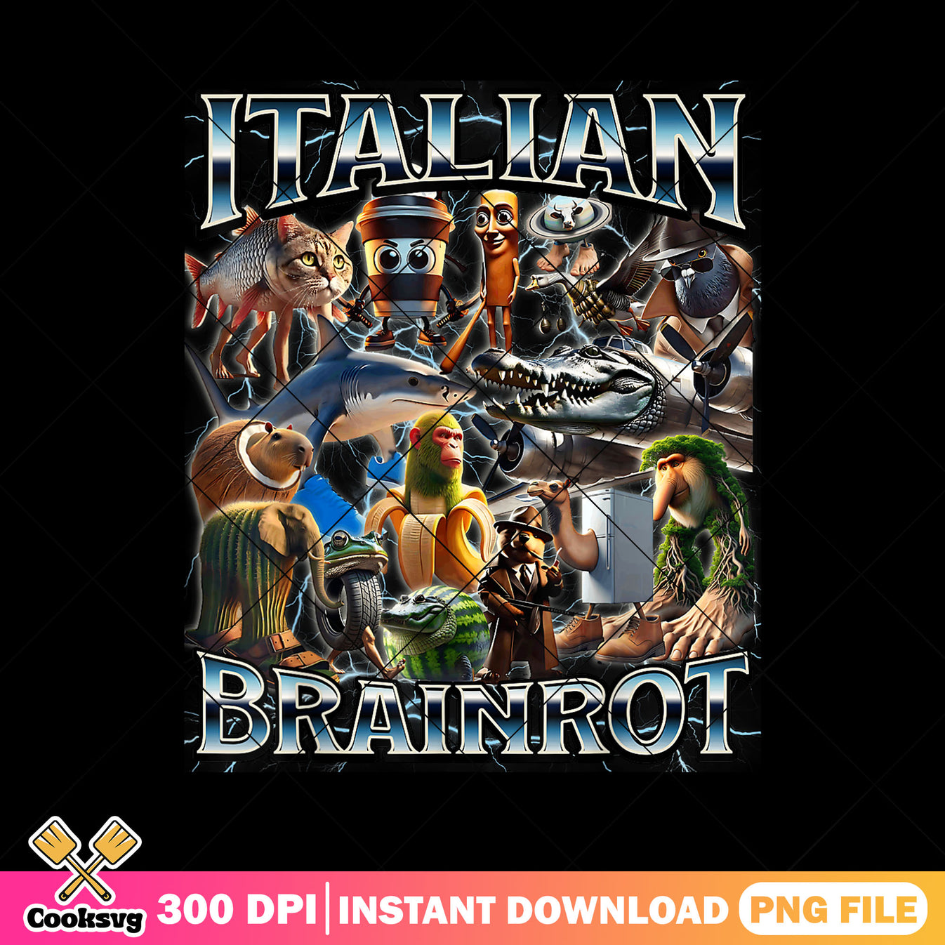 Italian brainrot characters png, brainrot memes png, italia brainrot p ...